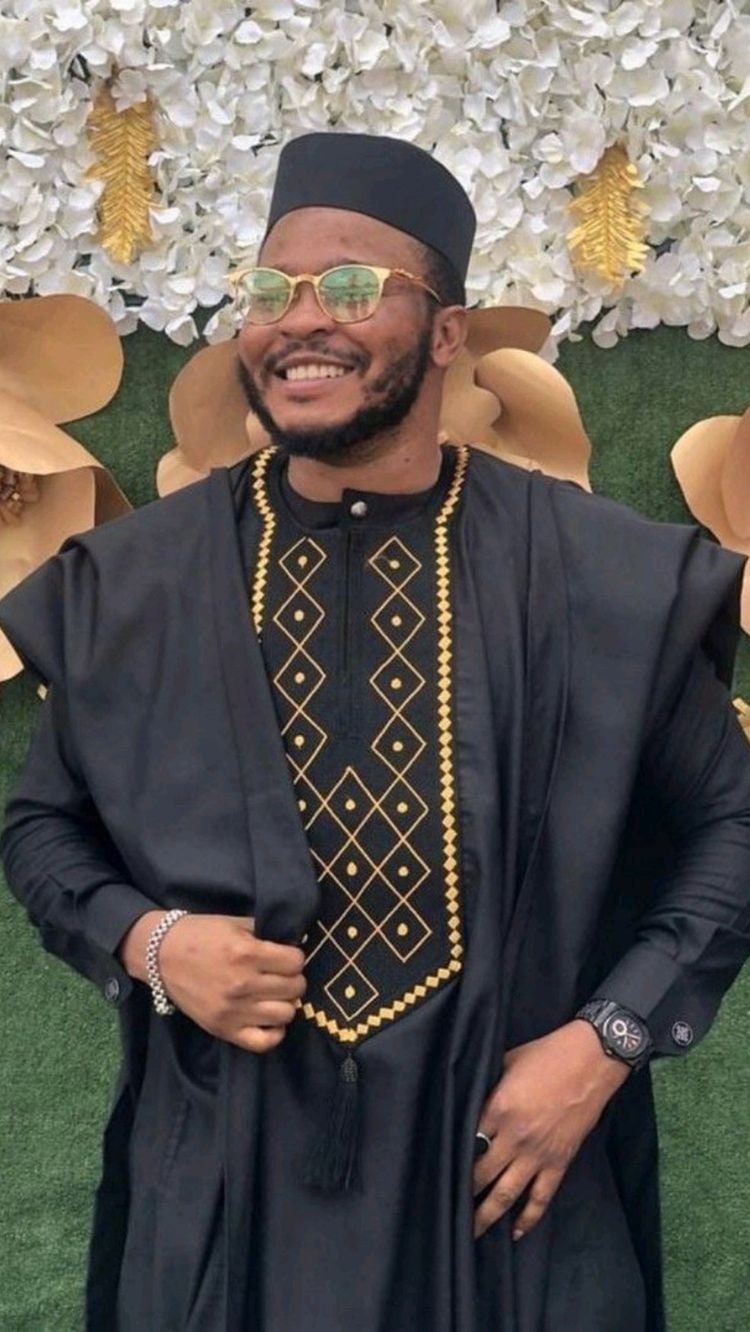 Black and Gold Agbada Babariga 3 Pieces Men Groom Suit African Clothing ...