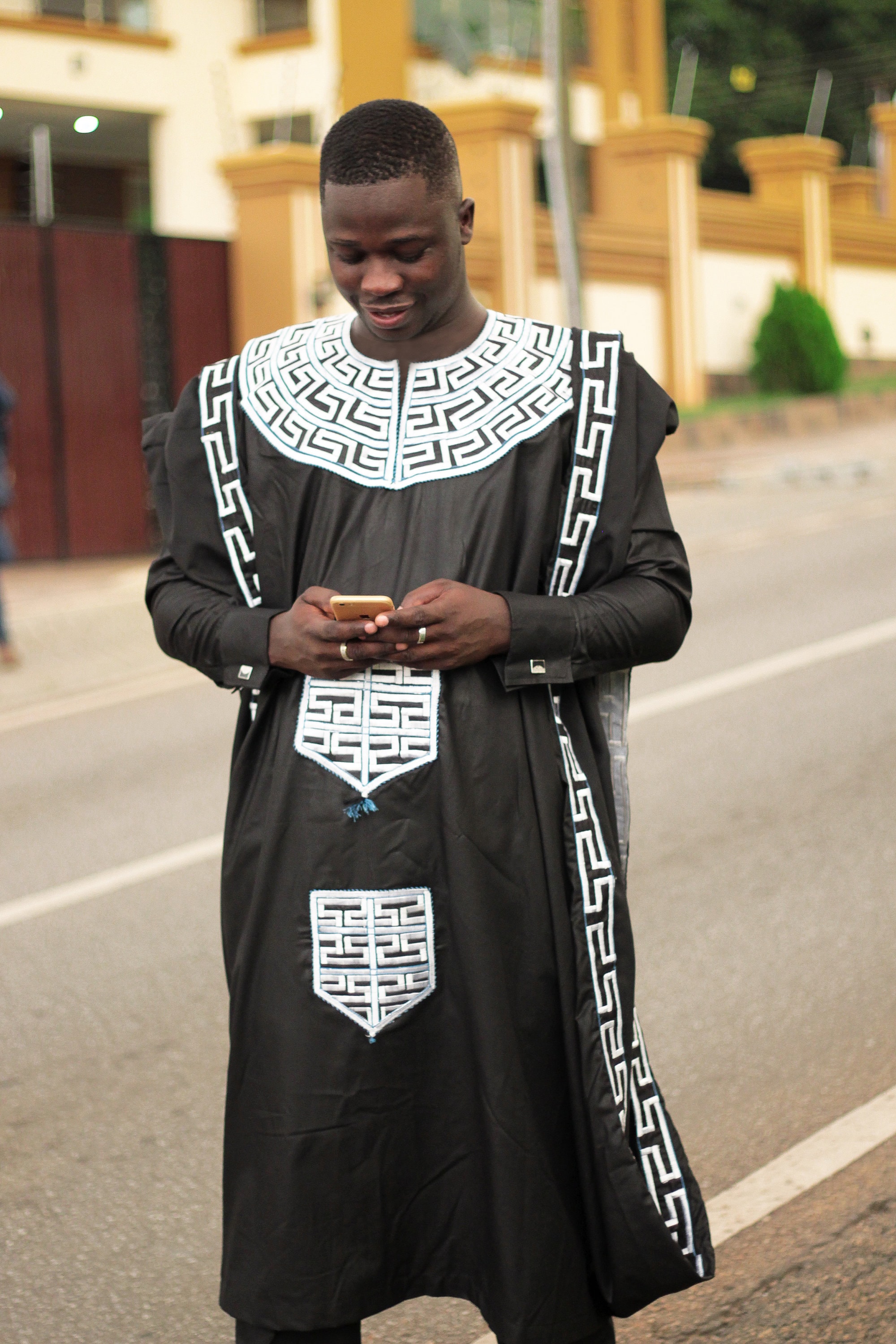 Black With White Agbada Babariga 3 Pcs African Men's Clothing African ...