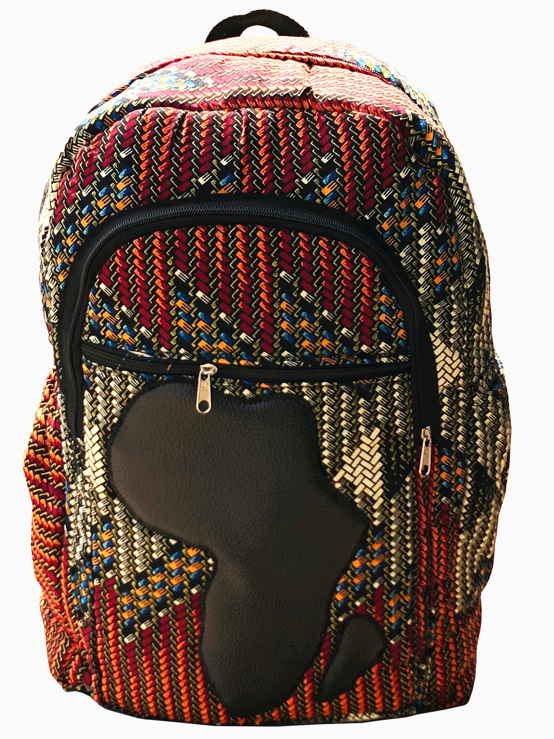 Ankara African Print Kente Backpack Book Rucksack Handmade Map of ...