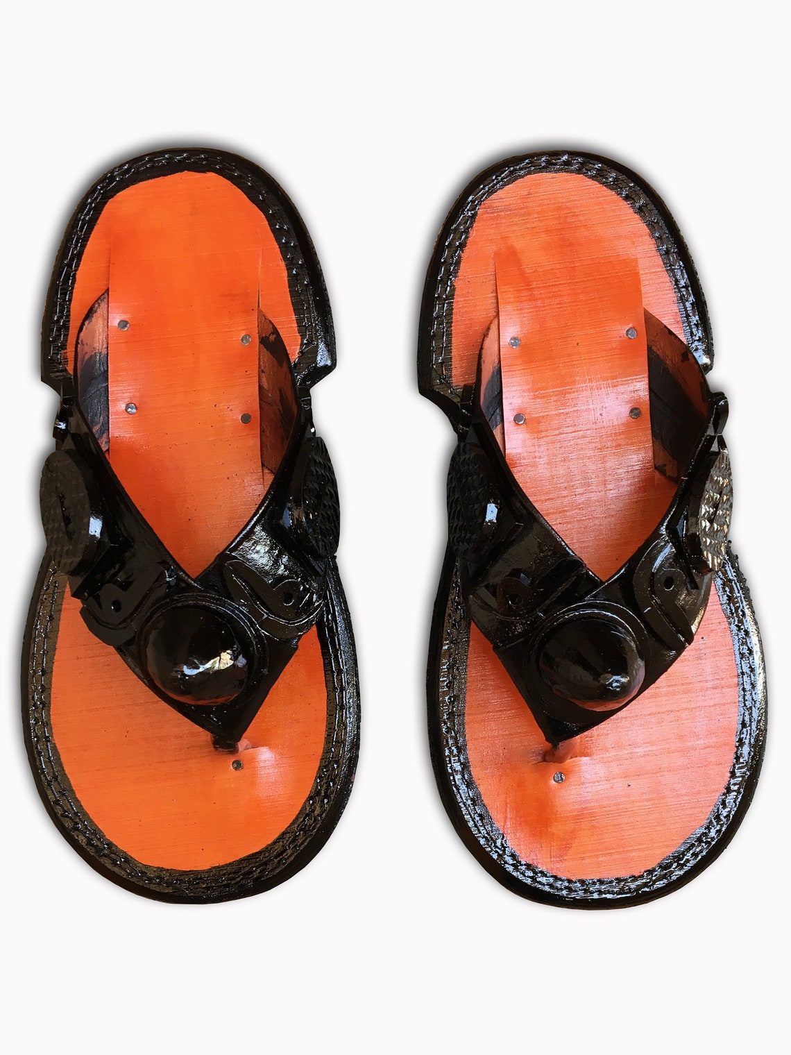 Men's Traditional Slippers Ghanaian Handmade Ahenema Leather Slippers ...