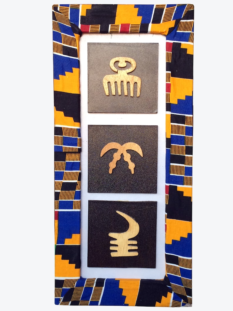 Vintage Hand Carved Kente African Ghana Adinkra Symbols Decorative Wall ...