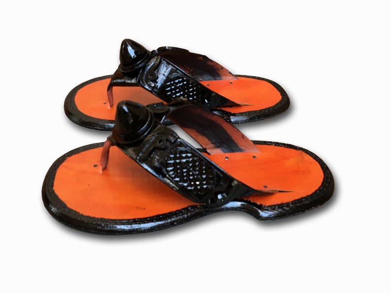 Men's Traditional Slippers Ghanaian Handmade Ahenema Leather Slippers ...