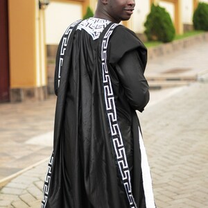 Black With White Agbada Babariga 3 Pcs African Men's Clothing African ...