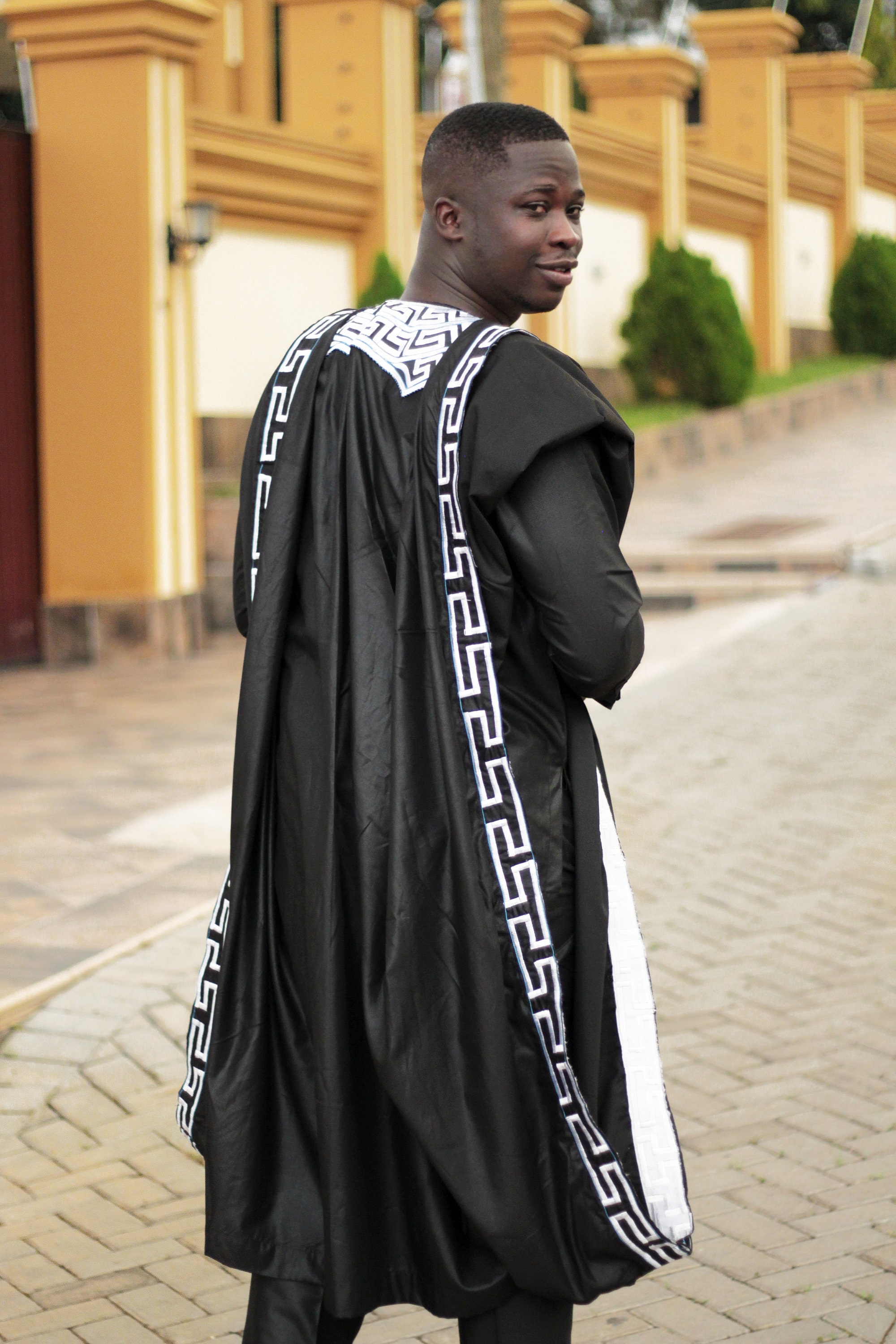 Black With White Agbada Babariga 3 Pcs African Men's Clothing African ...