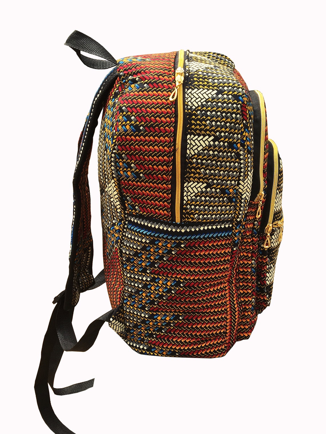 Ankara Wax African Print Book Bag Rucksack Handmade Backpack School Bag ...