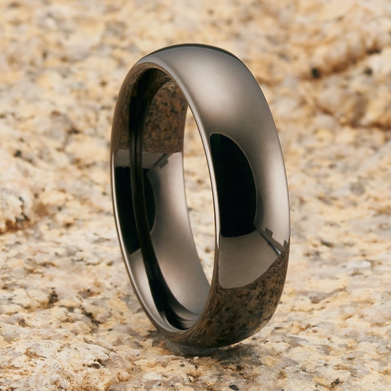 Dark Gray Tungsten Ring Men - Etsy