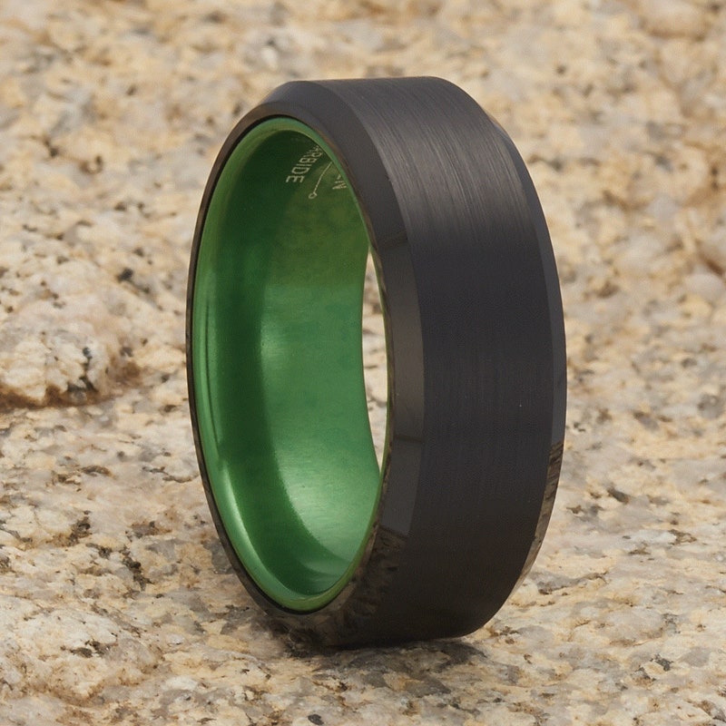 Green Tungsten Ring - Etsy