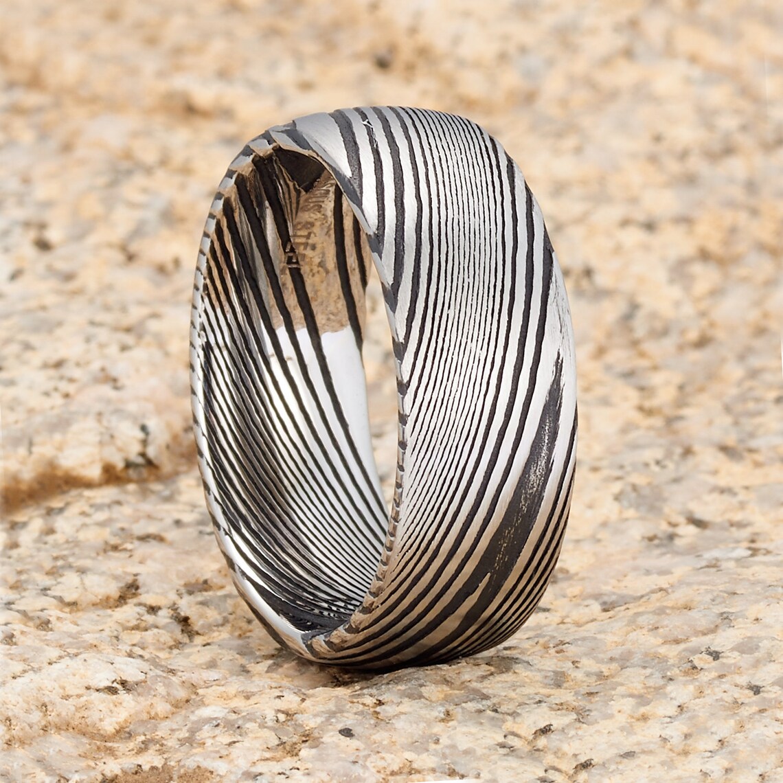 Damascus Steel Wedding Band,damascus Wedding Ring,anniversary Ring,men ...