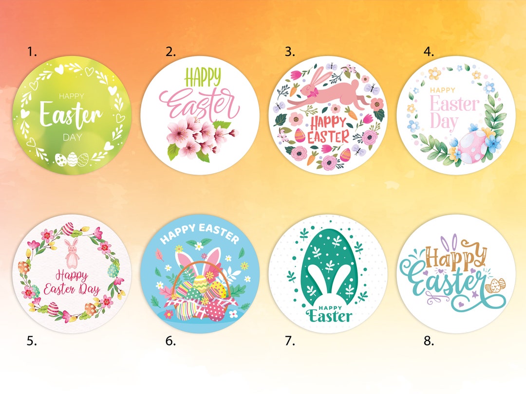 Easter Labels, Happy Easter Stickers, Easter Stickers, Happy Easter ...