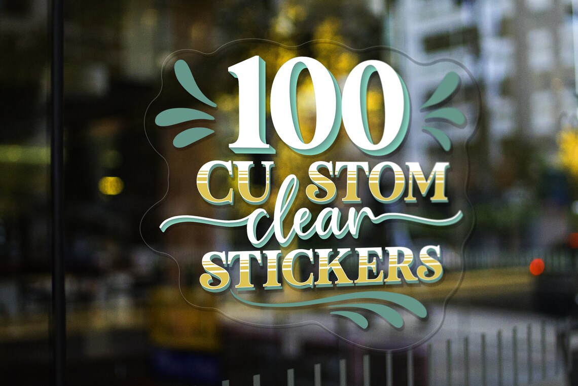 100 Custom Clear Vinyl Stickers. Your Custom Transparent Vinyl - Etsy
