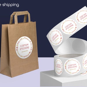 100 X Custom Roll Circle Labels. Your Own Design is Printed 100+ Bulk ...