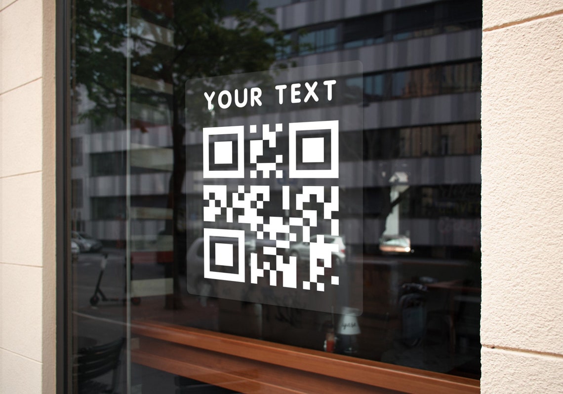 Custom QR Code Vinyl Clear Decal / Storefront Window Decal Sticker ...