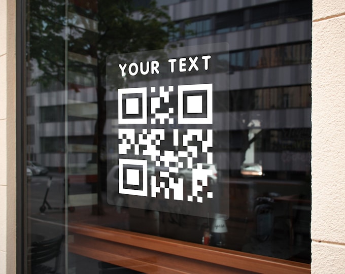 Custom QR Code Vinyl Clear Decal / Storefront Window Decal Sticker ...