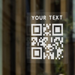Custom QR Code Vinyl Clear Decal / Storefront Window Decal Sticker ...