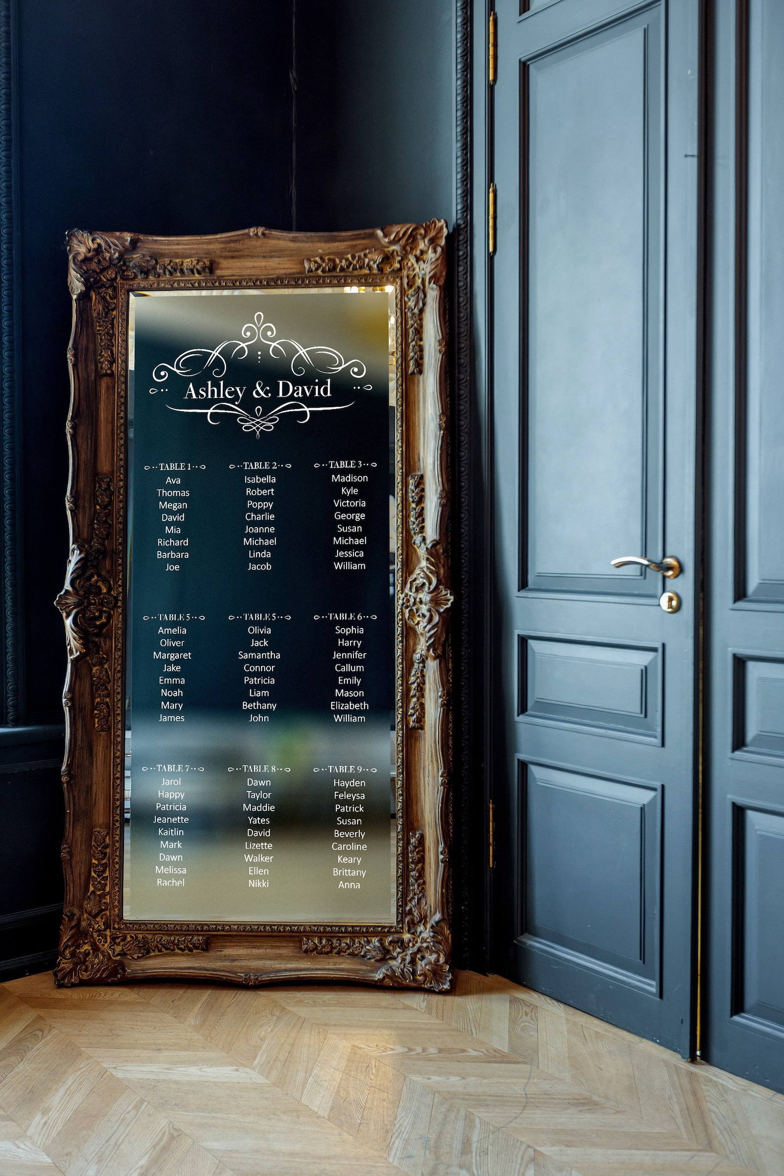 Wedding Seating Chart Mirror Static Cling Decal - Etsy Canada