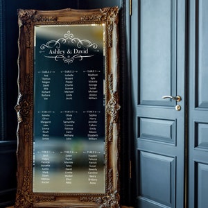 Wedding Seating Chart Mirror Static Cling Decal - Etsy