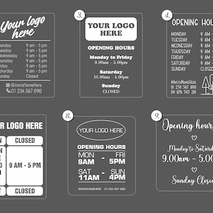 Store Hours Static, Store Hours Sign, Store Hours Sticker, Hours of ...