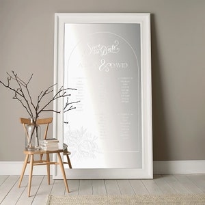 Wedding Mirror Seating Chart Static Cling Decal - Etsy
