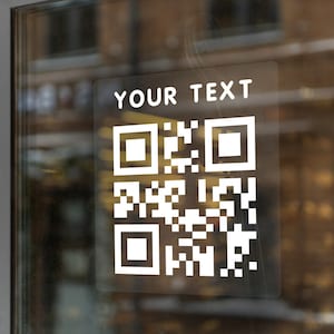 Custom QR Code Vinyl Clear Decal / Storefront Window Decal Sticker ...