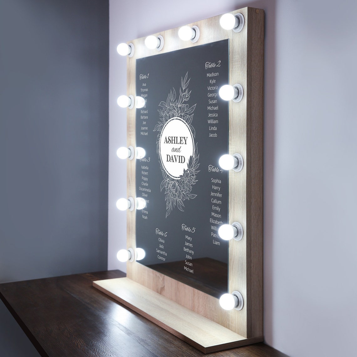 Wedding Mirror Seating Chart Static Cling Decal - Etsy