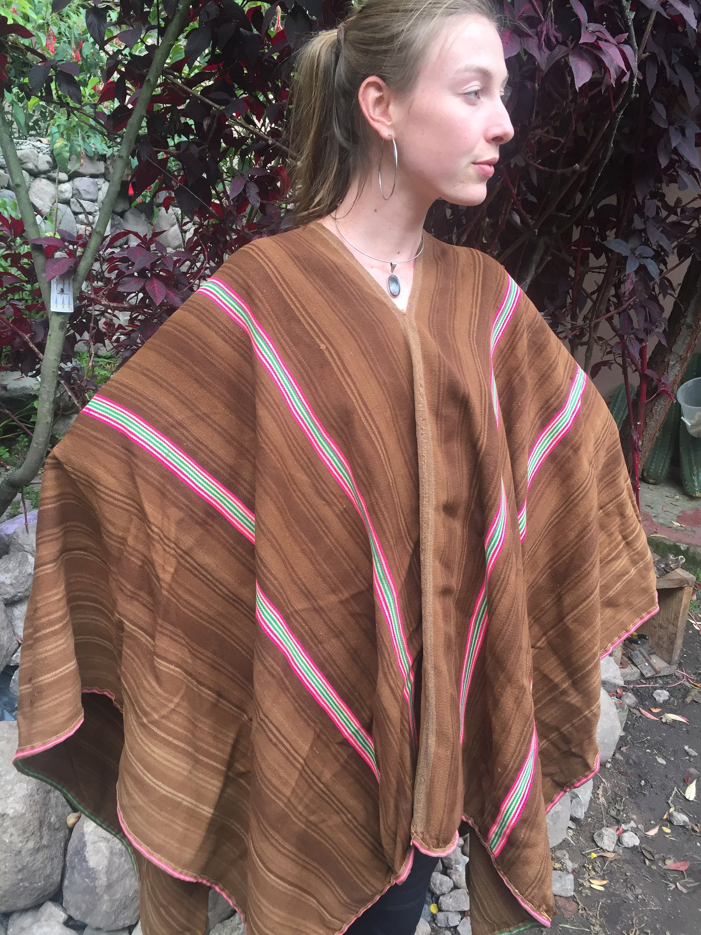 Authentic Vintage Alpaca Peruvian Poncho: Handwoven in the | Etsy
