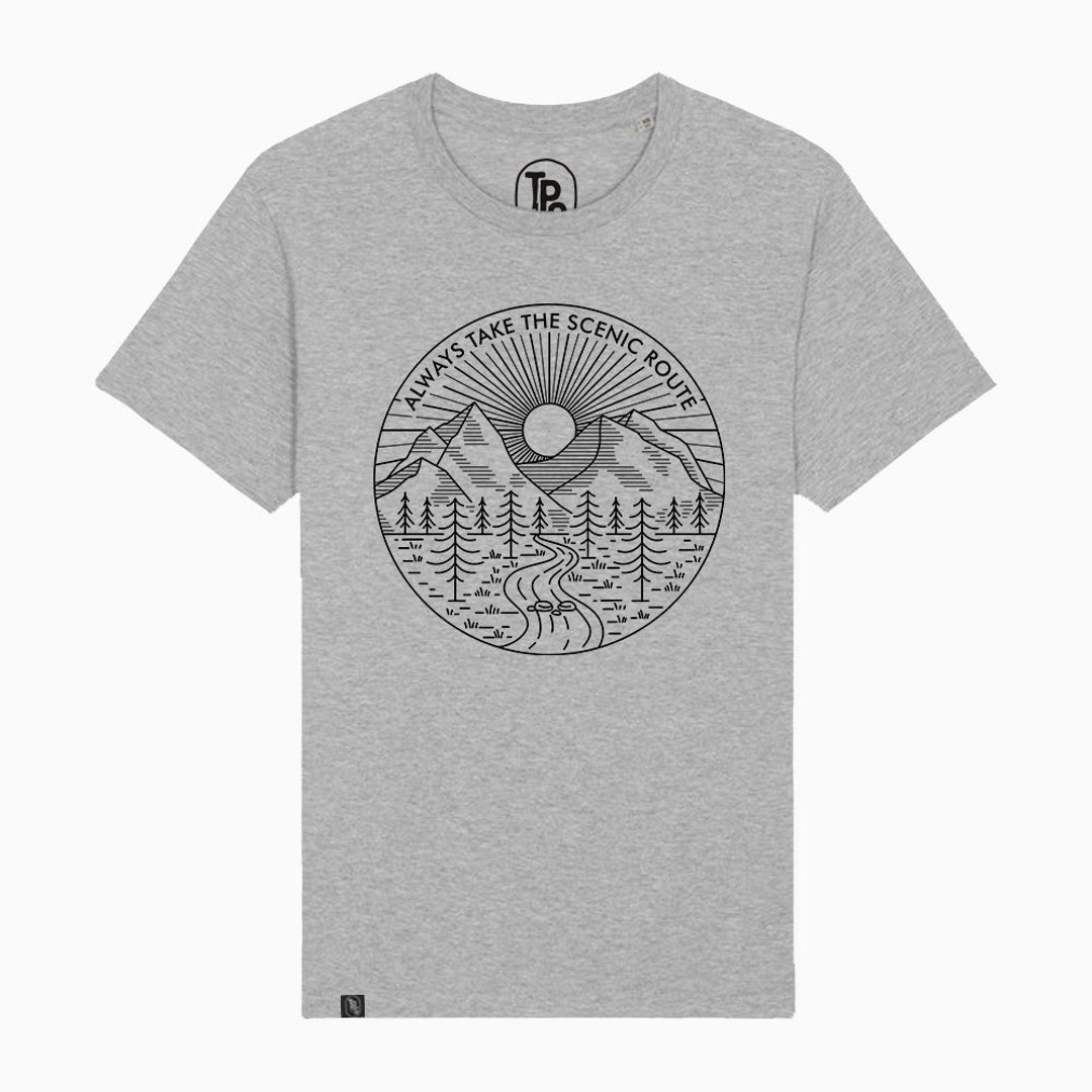 Always Take the Scenic Route, Mountain Themed T Shirt, Hiking Tees ...