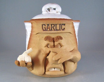 Handmade Stoneware Garlic Keeper: Humorous Kitchen Storage - Etsy