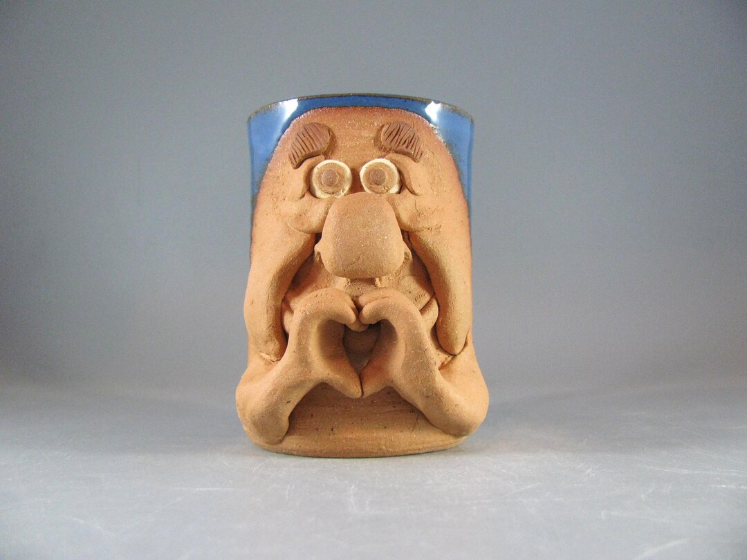 Handmade Funny Face Mug: High Fire Stoneware, Unique Pottery - Etsy