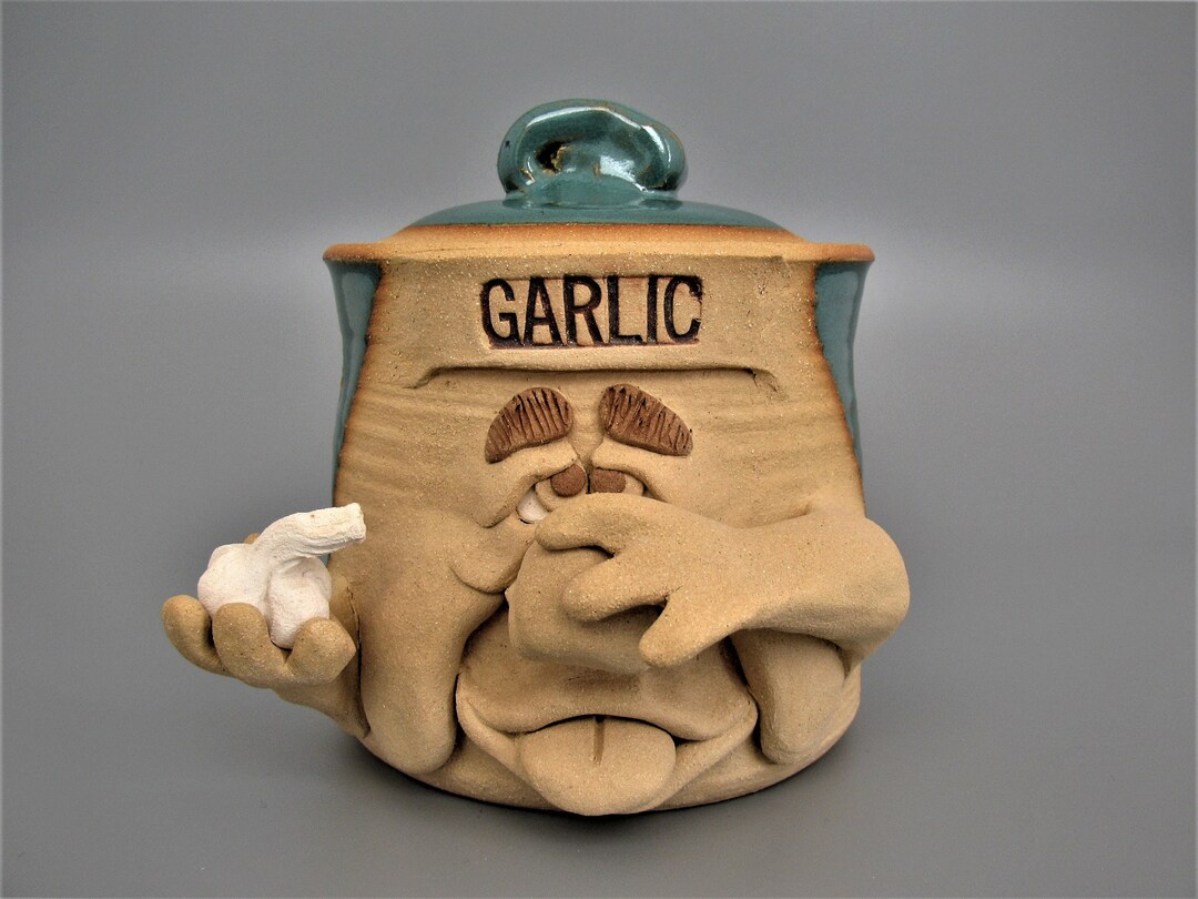 Handmade Stoneware Garlic Keeper: Humorous Kitchen Storage - Etsy