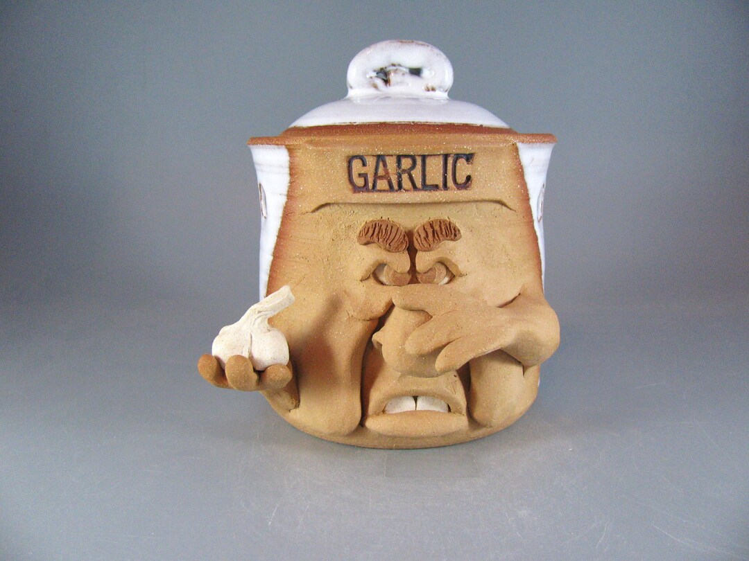Handmade Stoneware Garlic Keeper: Humorous Face Kitchen Storage - Etsy