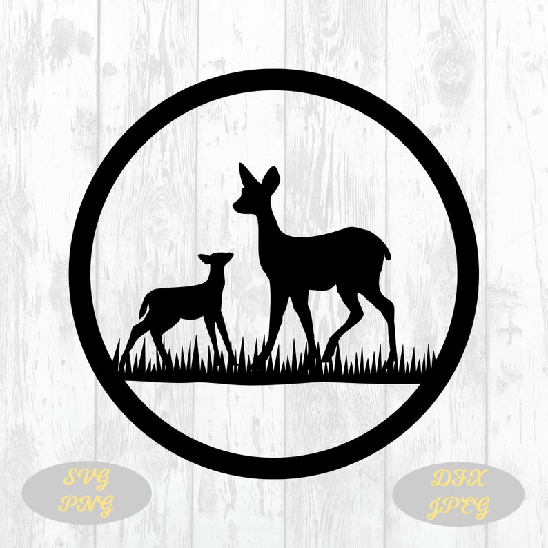 Deer Svg Files Country Svg Silhouette Baby Deer Mom and | Etsy
