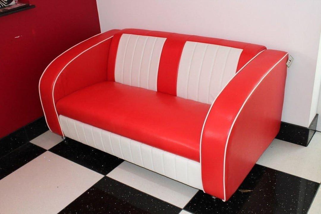 American Diner Furniture 50s Style Retro Red/white Sofa - Etsy UK
