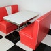 American Diner Furniture 50s Style Retro Booth Table & Red Nashville ...