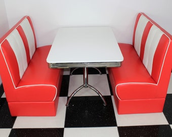 American Diner Furniture 50s Style Retro White Table and Two - Etsy UK