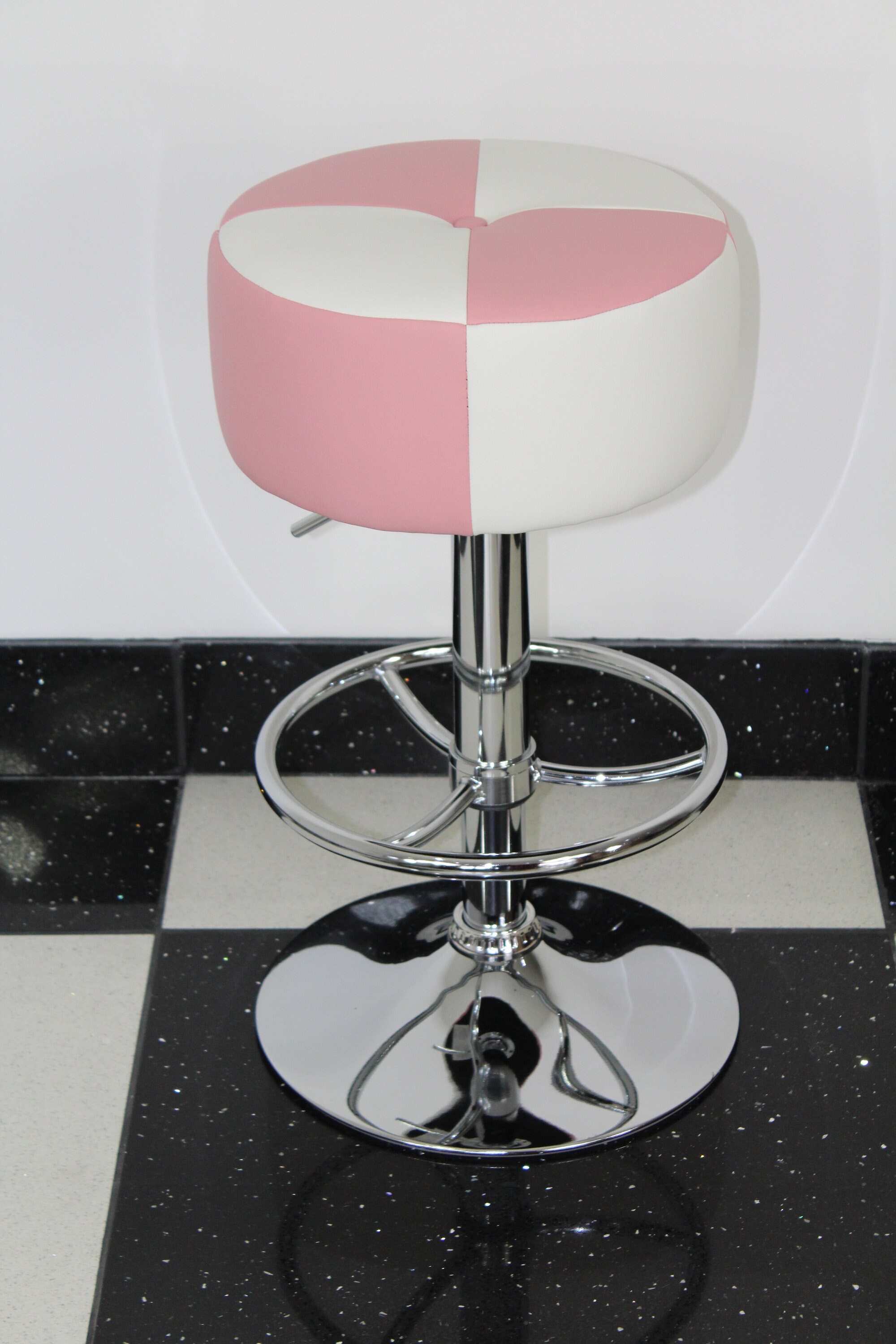 American Diner Furniture 50s Retro Pink Round Stool - Etsy UK