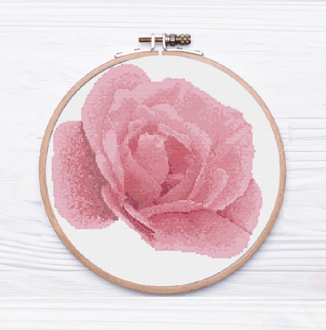 Single Pink Rose - Cross Stitch Pattern - Etsy