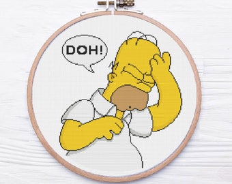 Cross Stitch PDF Pattern MELTING HOMER, the Simpson Pattern Only, 14 ...