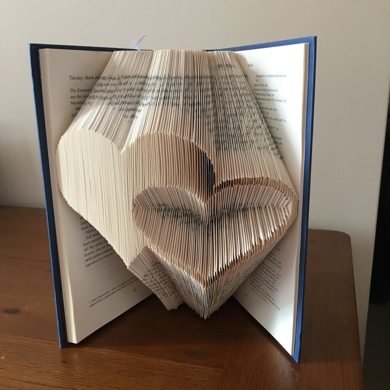 Love Hearts Folded Book Art Paper Folding - Etsy