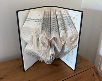 Love Hearts Folded Book Art Paper Folding - Etsy