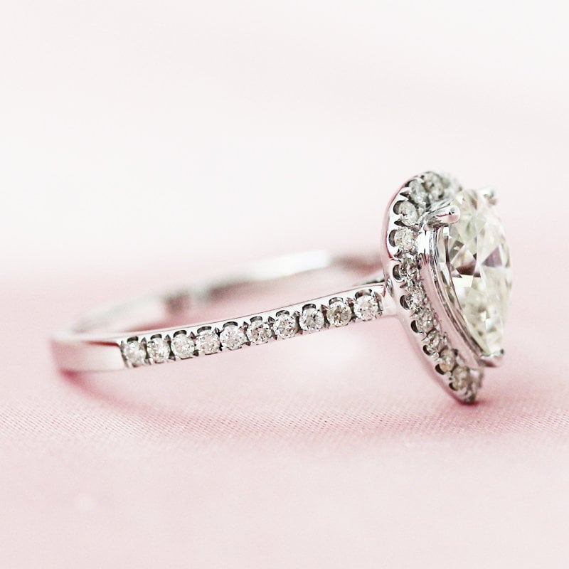 Charles & Colvard Forever One Moissanite Ring 58mm Pear Cut - Etsy