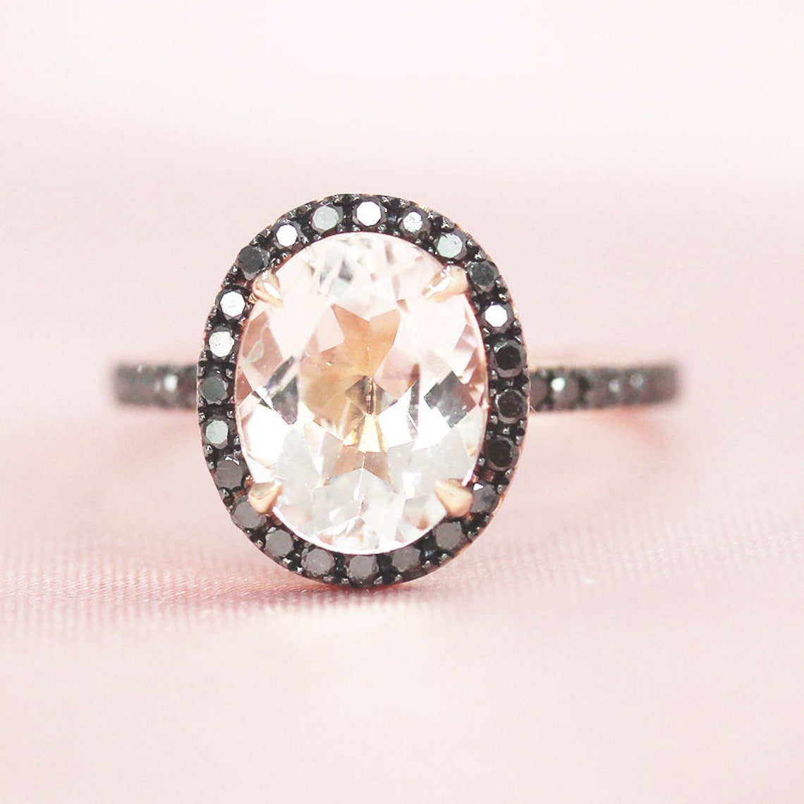 Special Black Diamond Ring 8x10mm Oval Cut Natural VS - Etsy