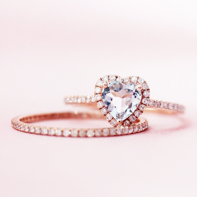 Heart Wedding Rings - Etsy