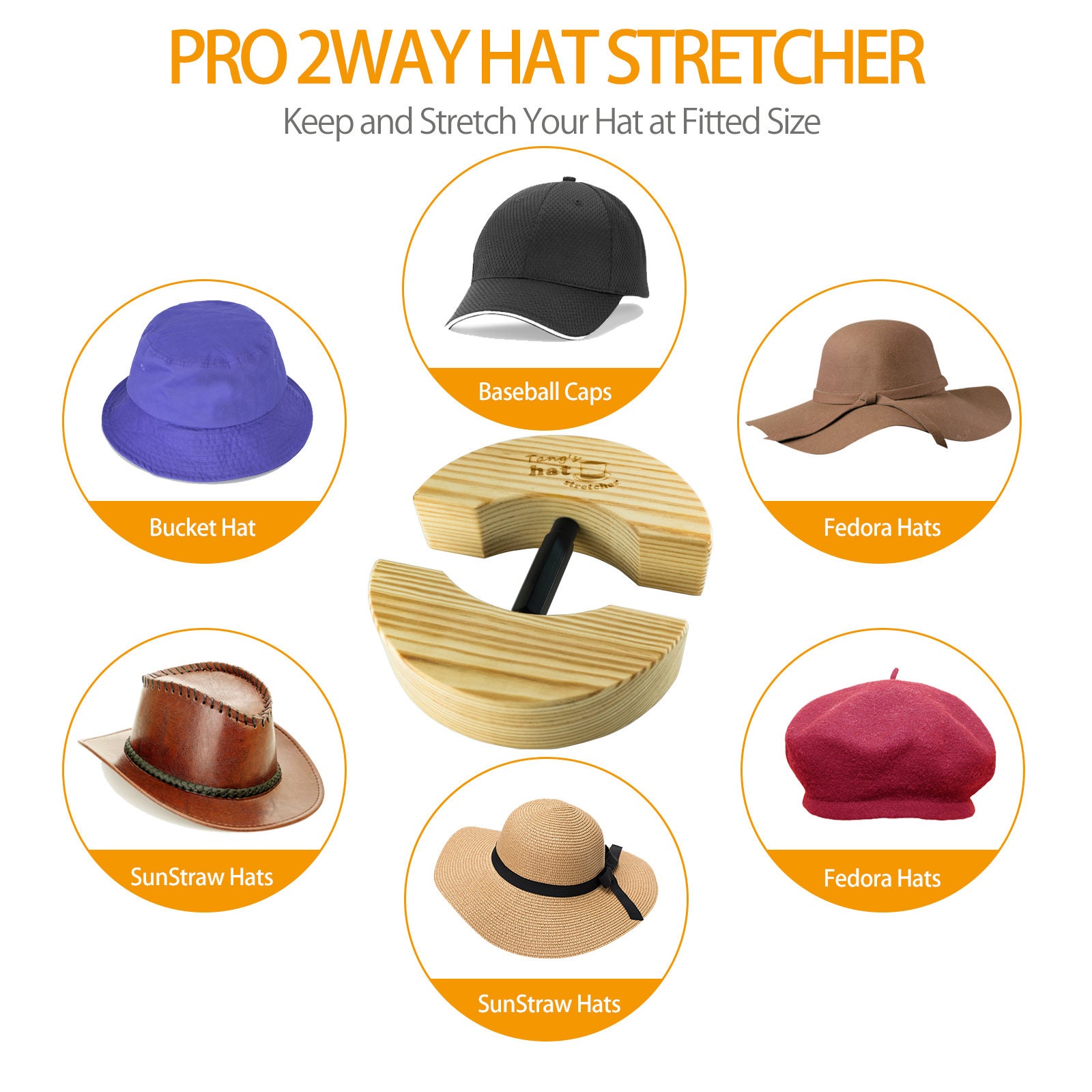 Tang's Cowboy Hat Stretcher - Heavy Duty - One Size Fits All Hat& Three ...