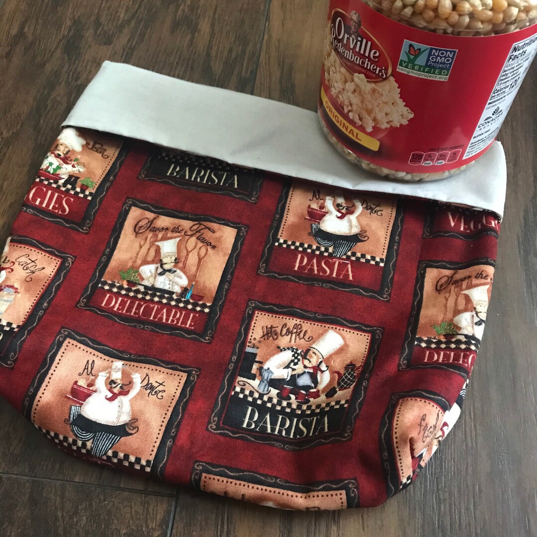 Popcorn Bag, Reusable Popcorn Bag, Microwave Popcorn Bag, Personal ...