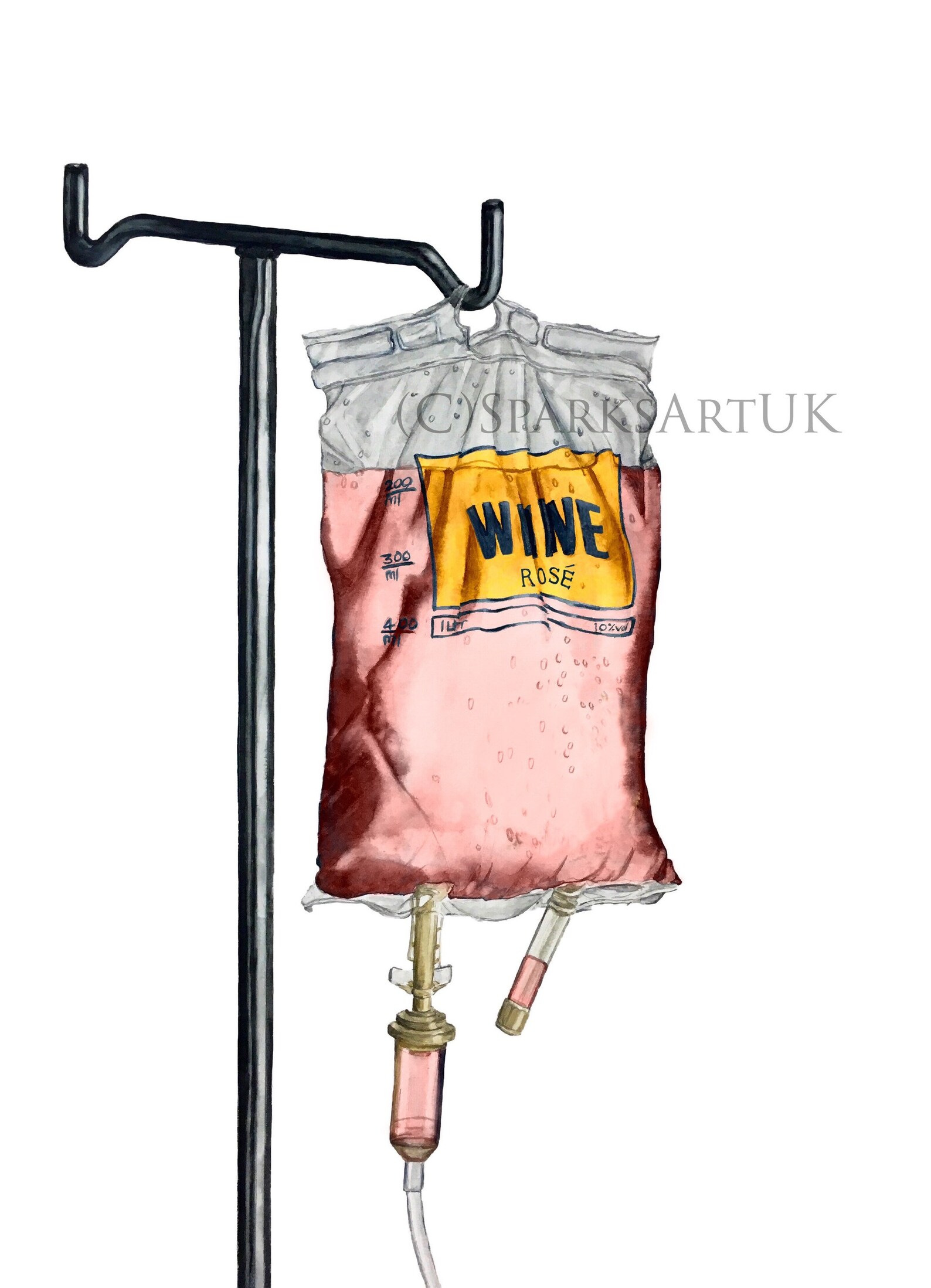 Rosé Wine IV Drip Superb Fine Art Print of Original - Etsy
