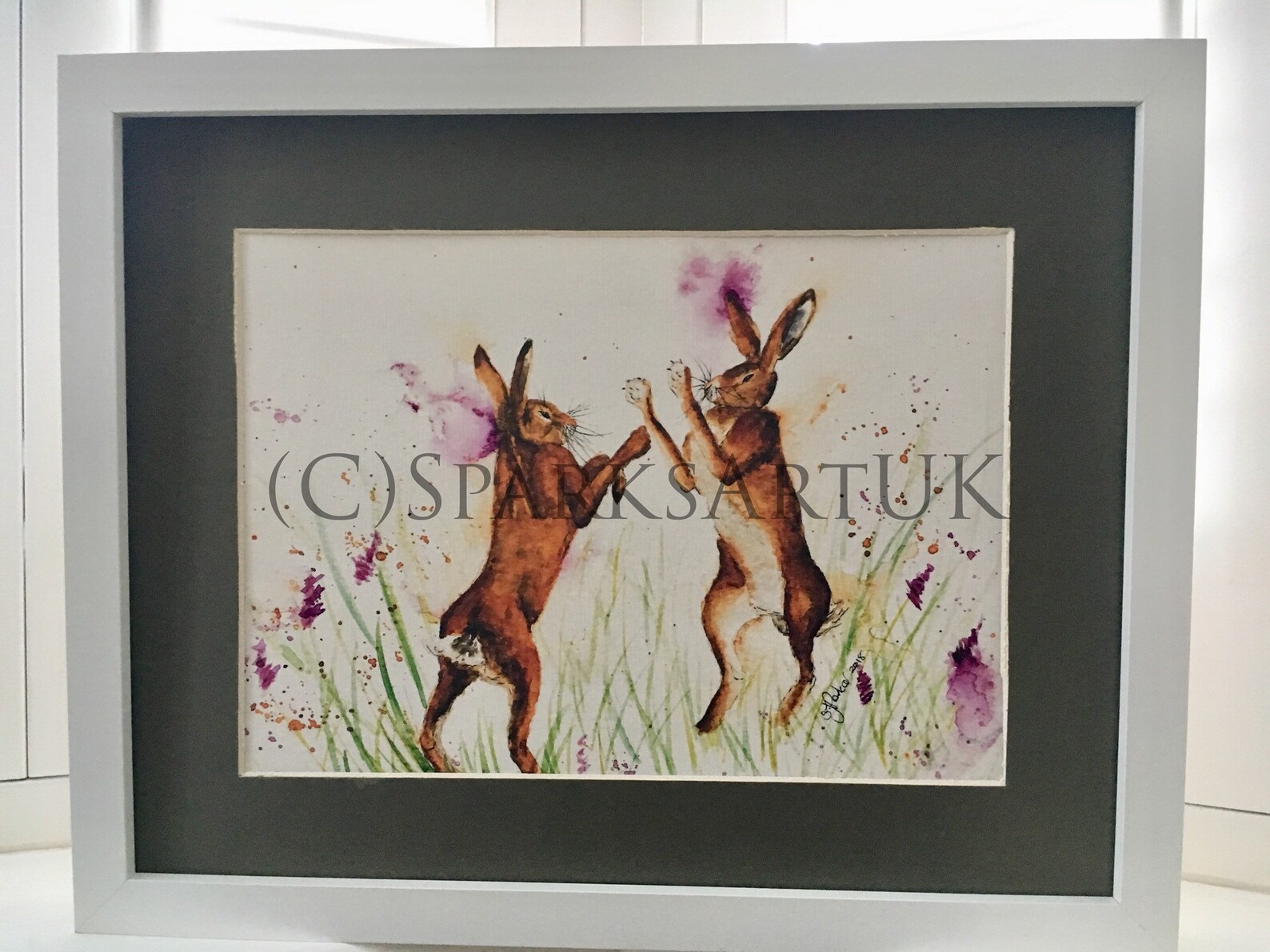 Boxing Mad March Hares - Print of Original Watercolour Painting - Etsy