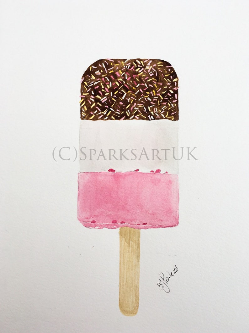 Fab Ice Lolly Print of Original Watercolour Painting - Etsy