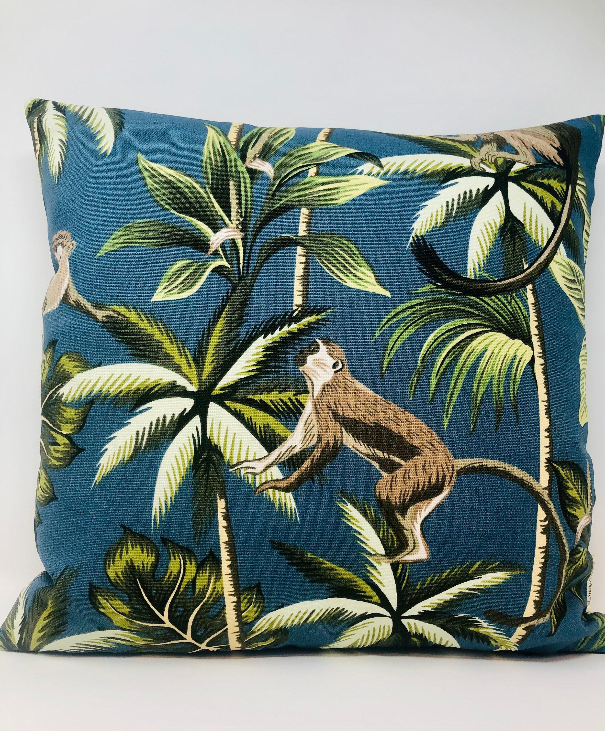 Tropical Monkey Cushion, Safari Cushion Cover, Duck Feather Pillow, 100 ...