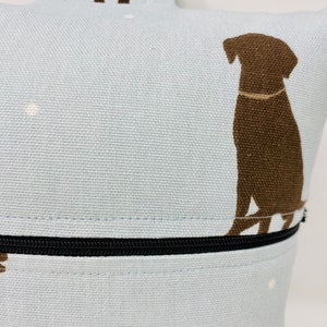 Labrador Door Stop, Brown and Duck Egg Blue Doorstop, Zipped Fabric ...