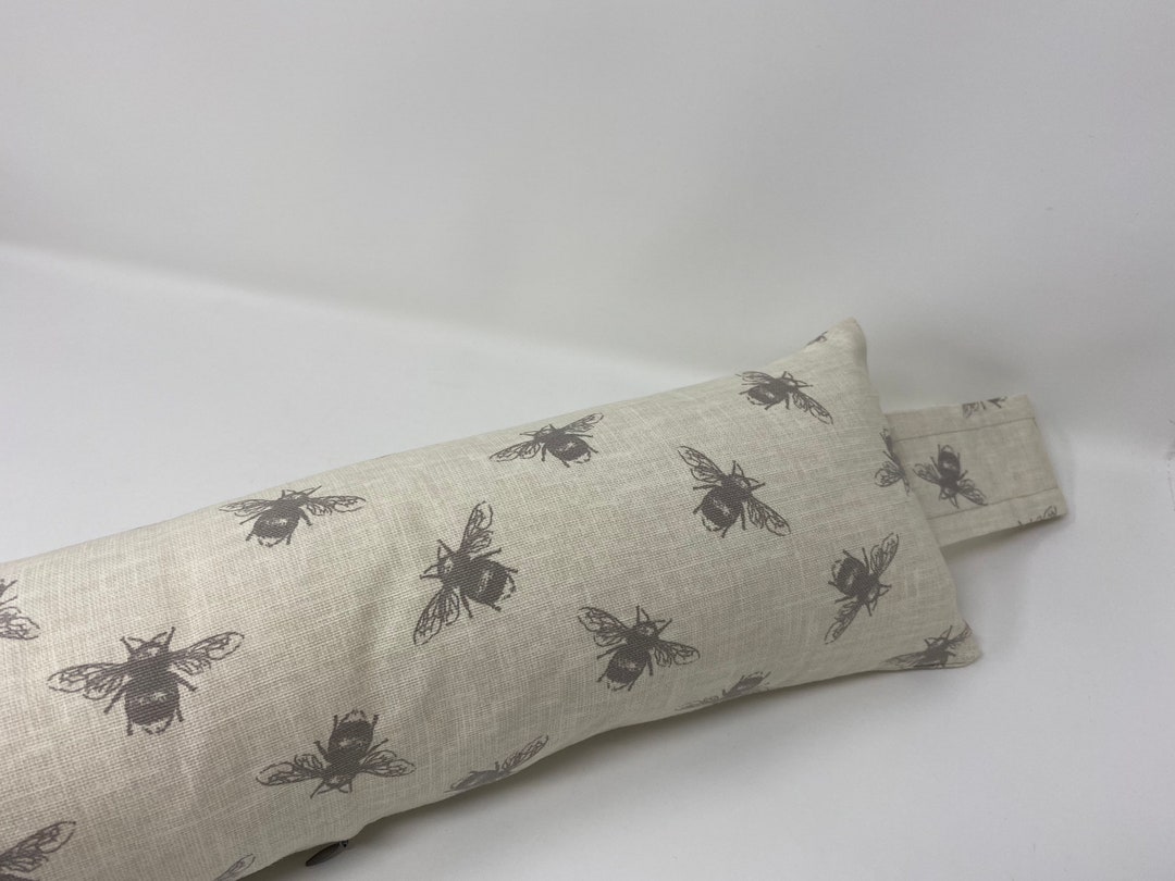 Bumble Bee Long Door Draft Excluder, Bee Print, Washable Grey Draught ...